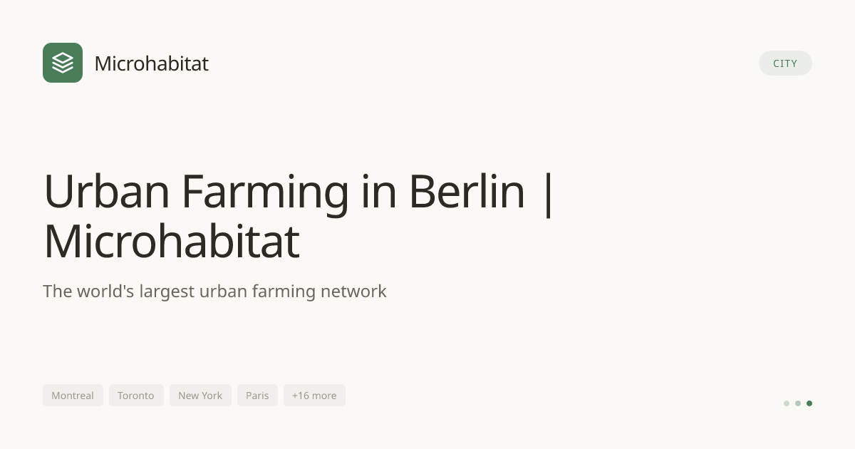 Urban Farming in Berlin | Microhabitat | Microhabitat